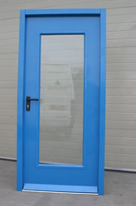 Steel Door Vision panels - powder coat and stainless steel.