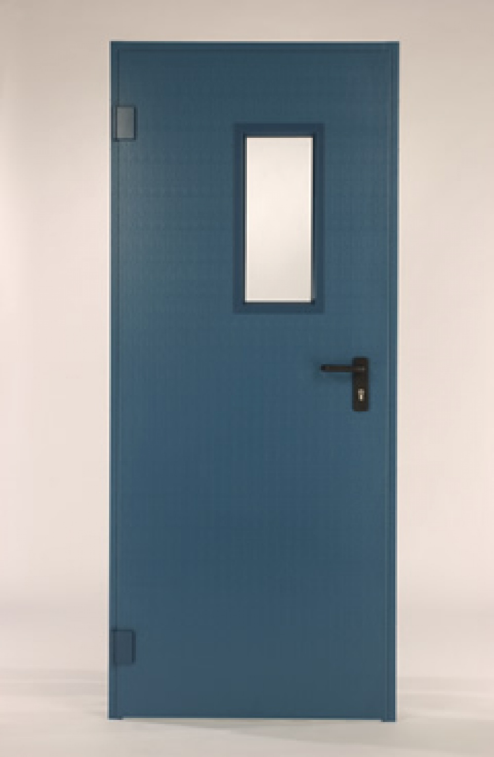 Steel Door Vision panels - powder coat and stainless steel.