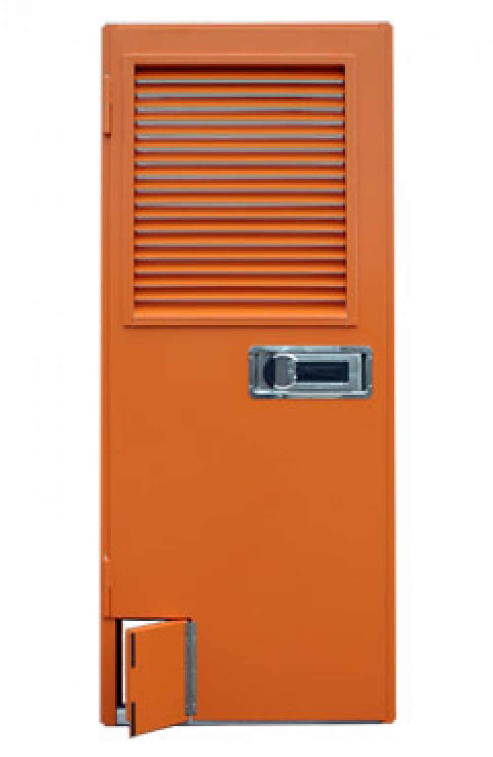 Steel Door Vision panels - powder coat and stainless steel.