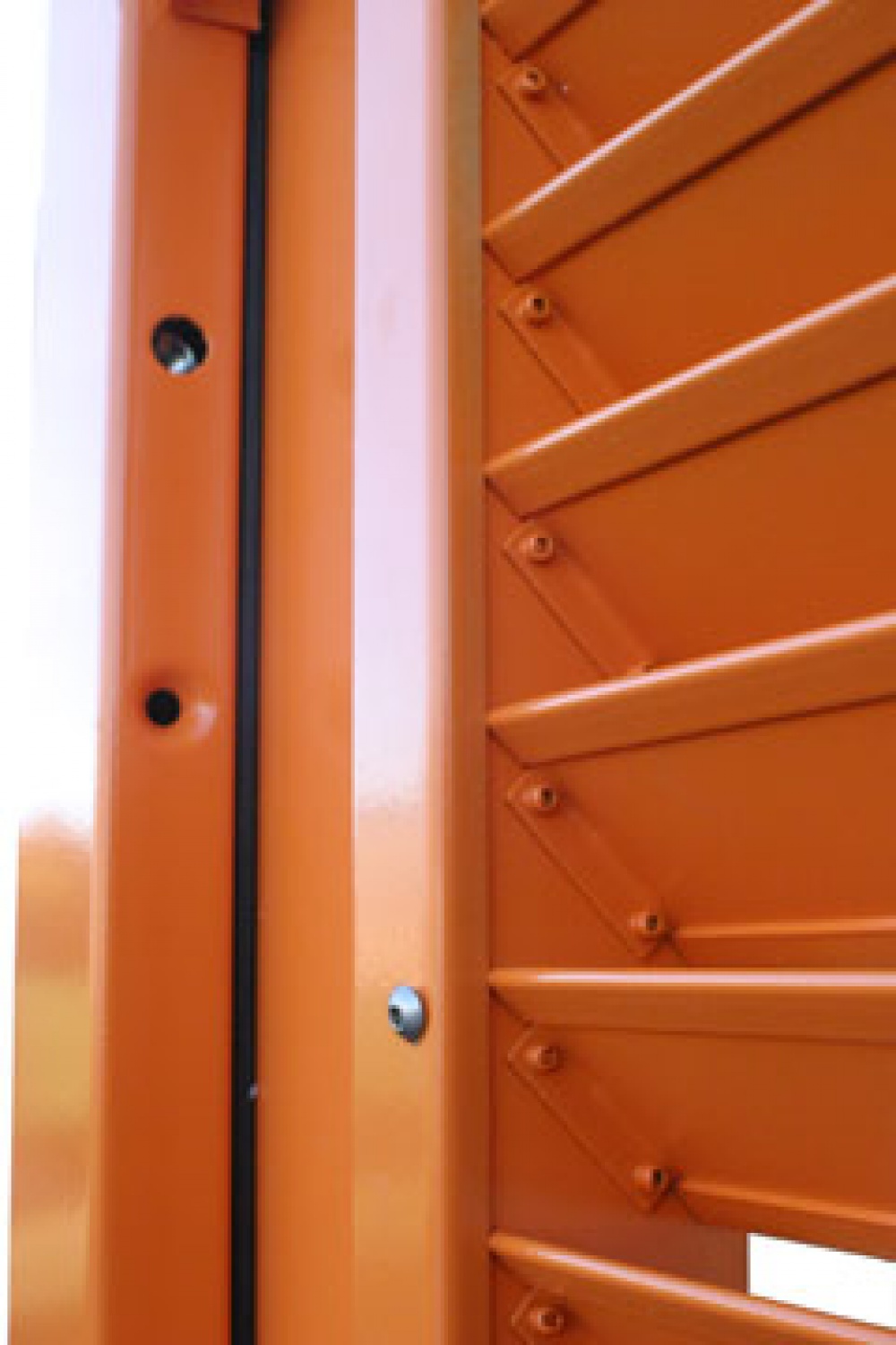 Steel Door Vision panels - powder coat and stainless steel.