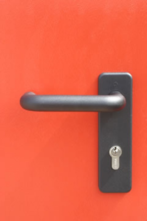Strong Steel Door Lever handles, pull handles and outside operators.