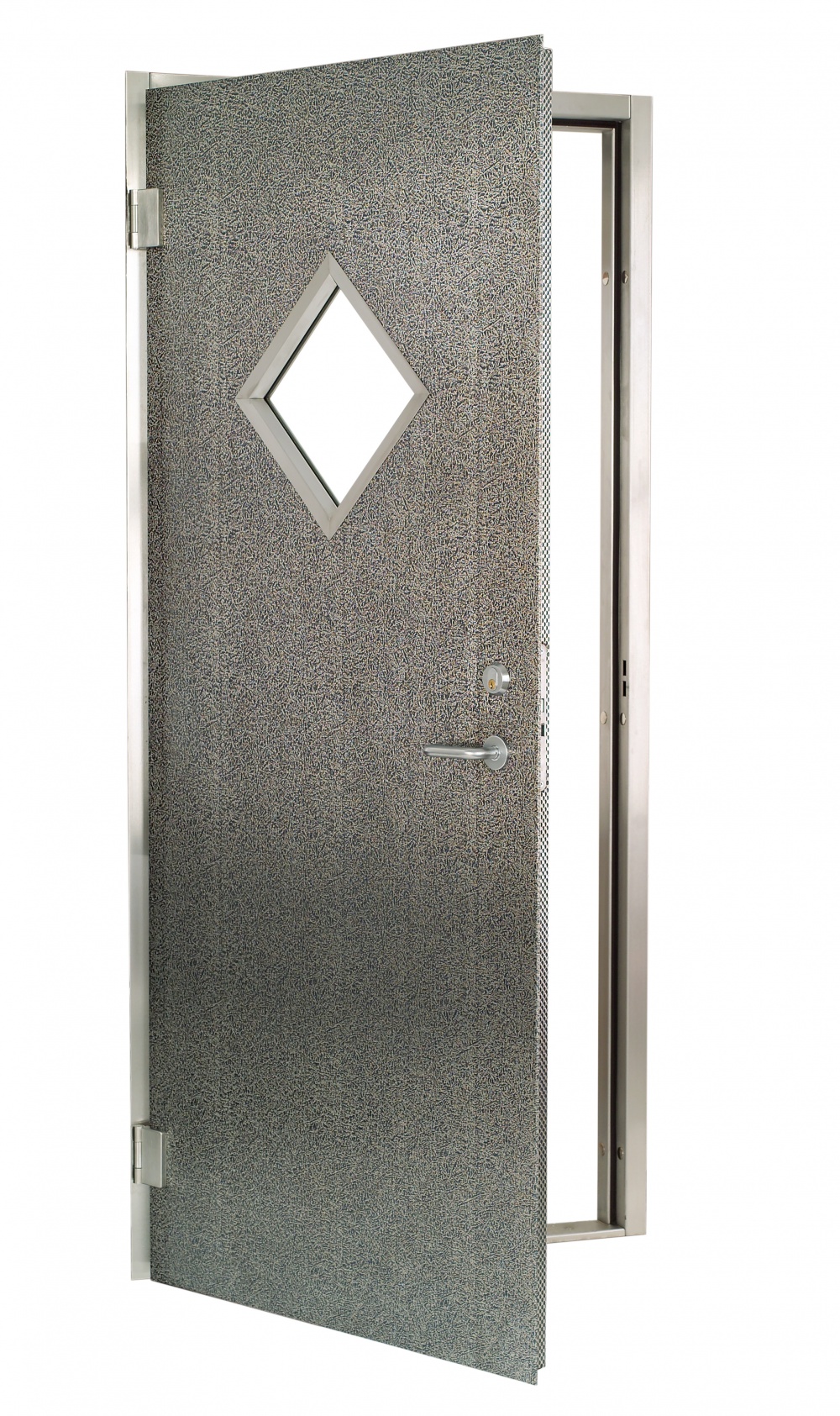 RX15 Visually striking stainless steel doorset.